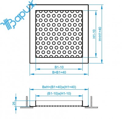 Перфорированная решетка РС8ПТ для монтажа в подвесной потолок Армстронг